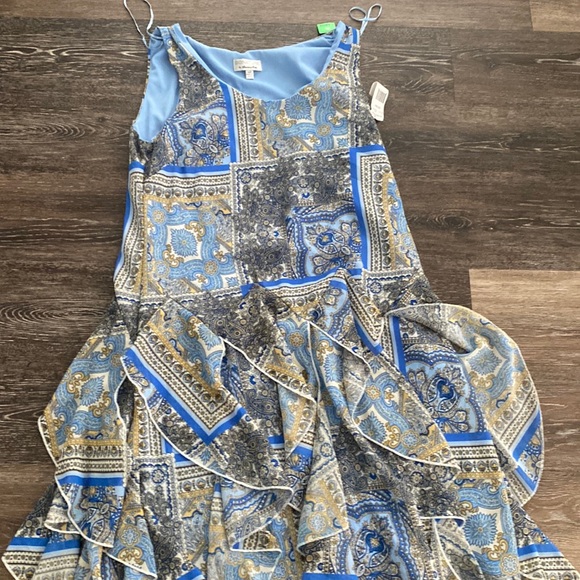 Signature by Robbie Bee | Dresses | Very Cool Blue Dress With Ruffles ...